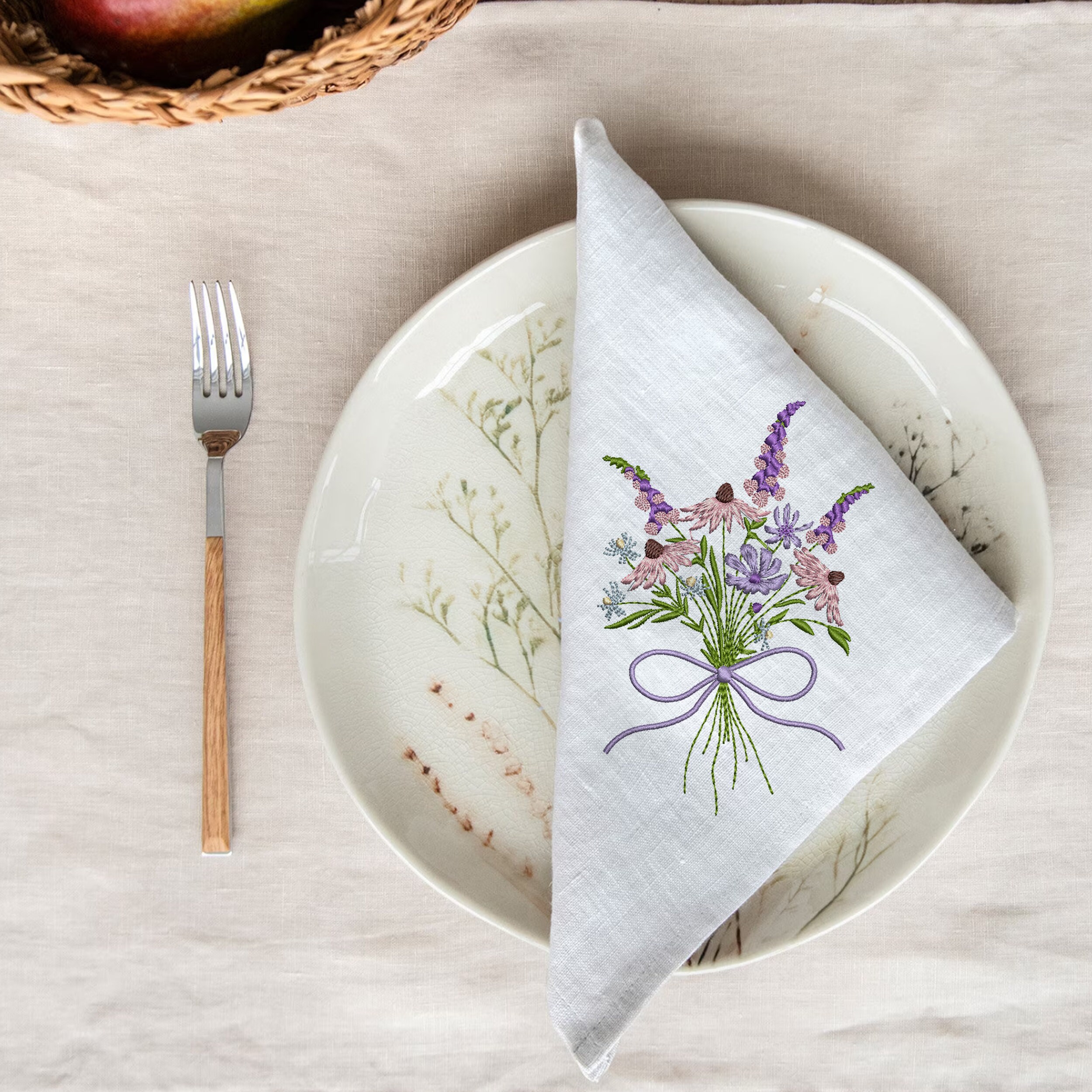 Coneflower and Foxglove Flower Bouquet Machine Embroidery Design, 8 ...
