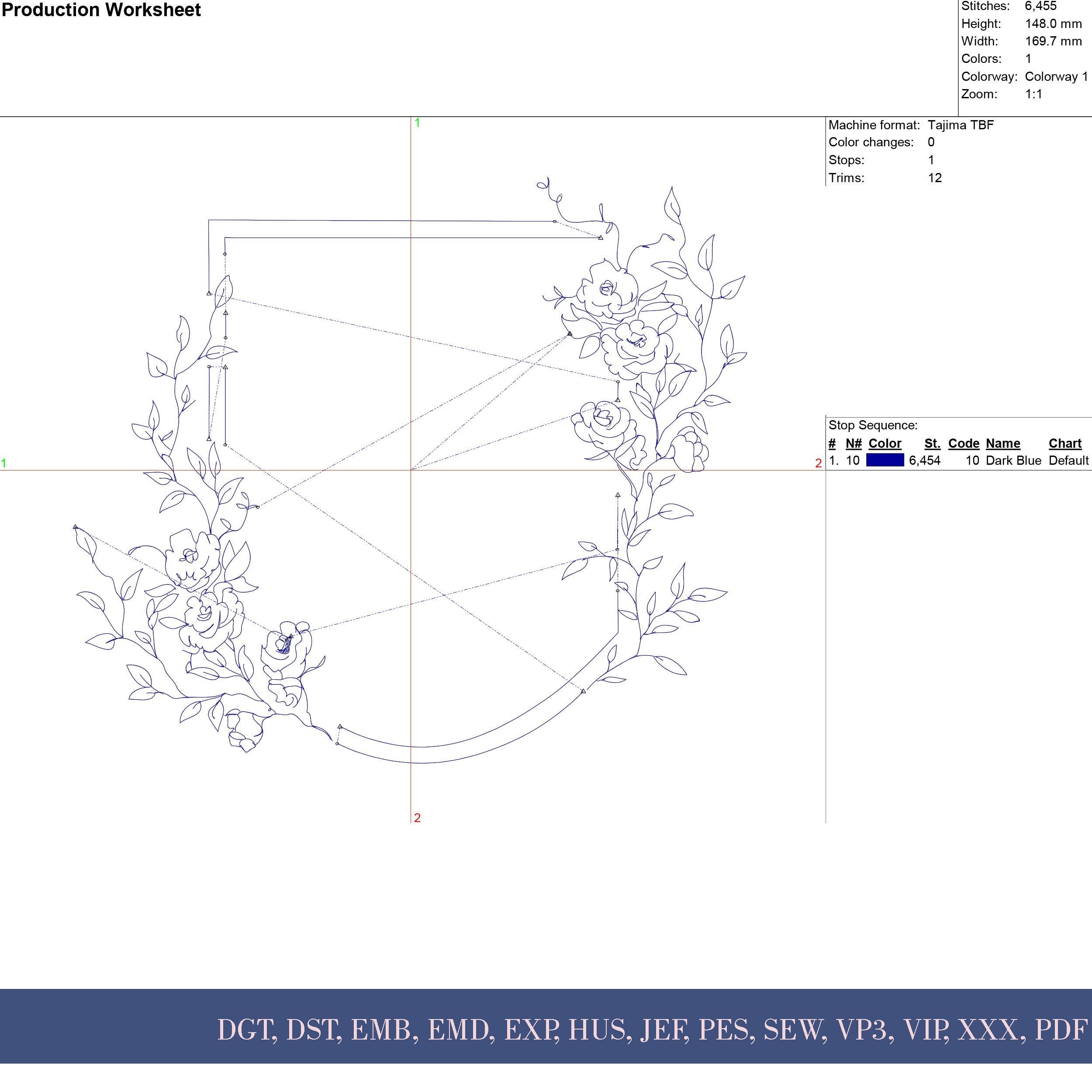 Rose Crest Wreath and Branches Machine Embroidery Design Set, Monogram ...