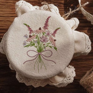 Coneflower and Foxglove Flower Bouquet Machine Embroidery Design, 8 ...