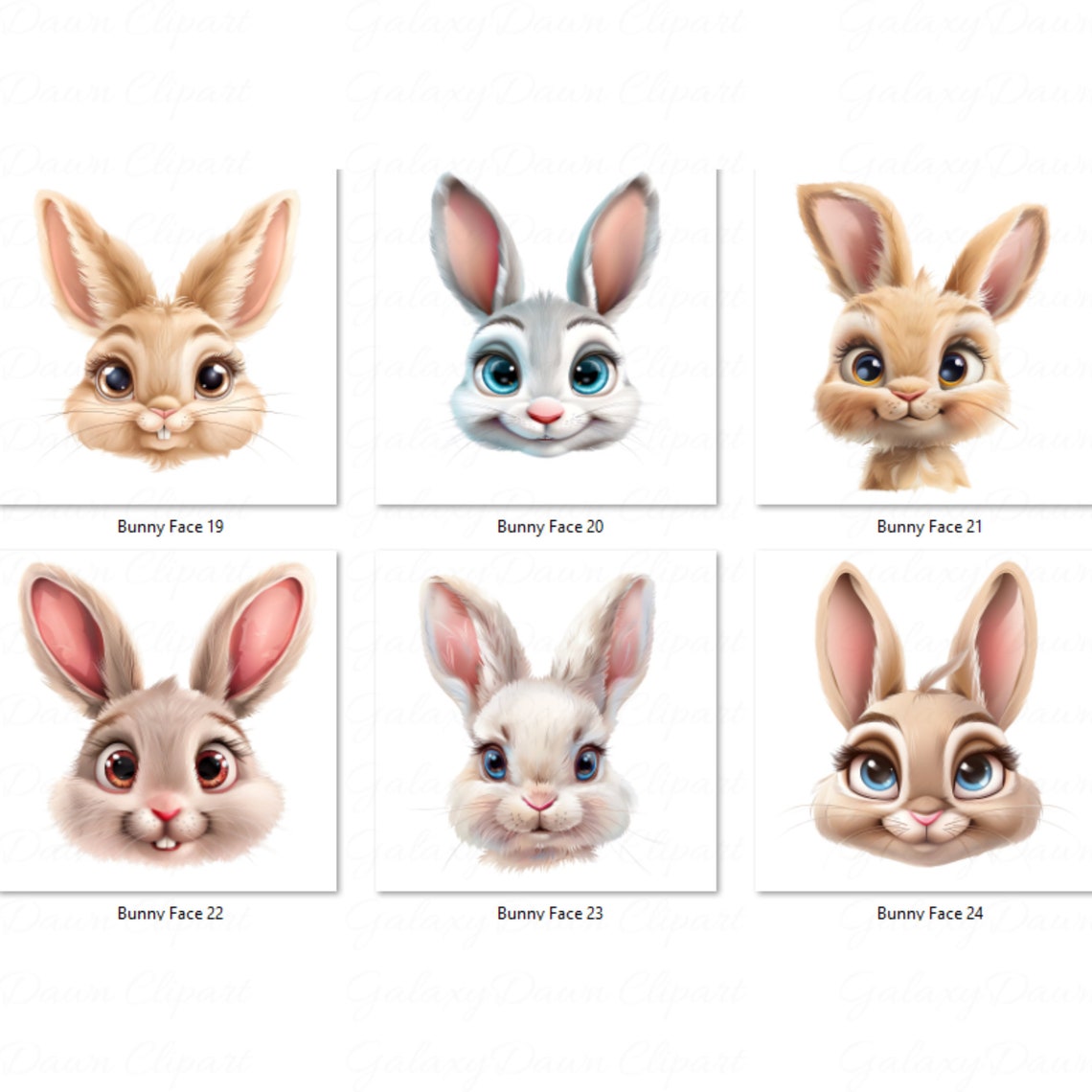 Cute Cartoon Bunny Face Clipart, Cute Cartoon Bunny Face PNG, Bunny ...