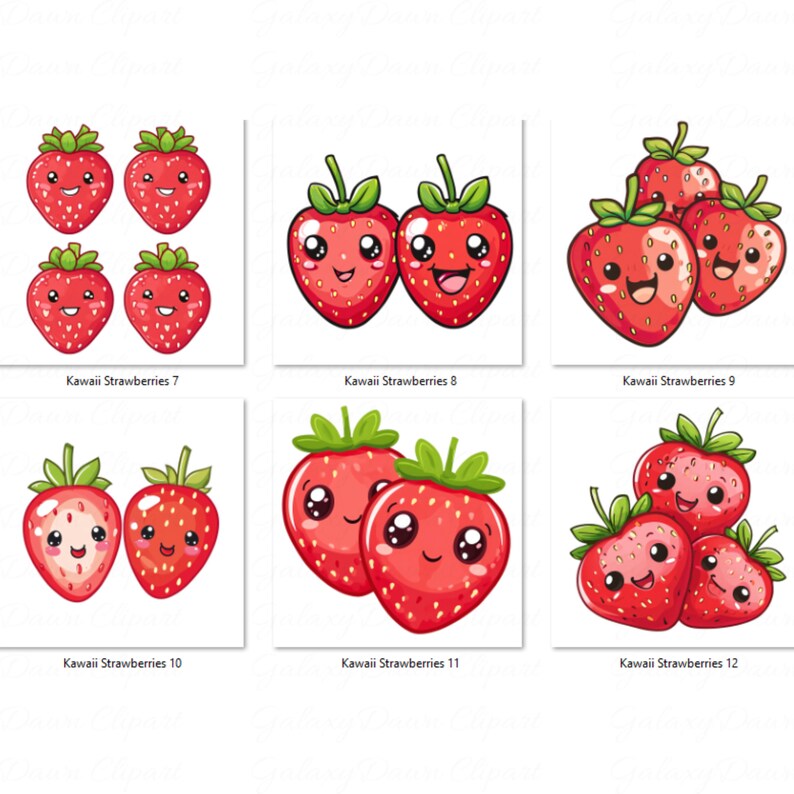 Kawaii Strawberries Clipart, Kawaii Strawberries PNG, Kawaii Clipart ...