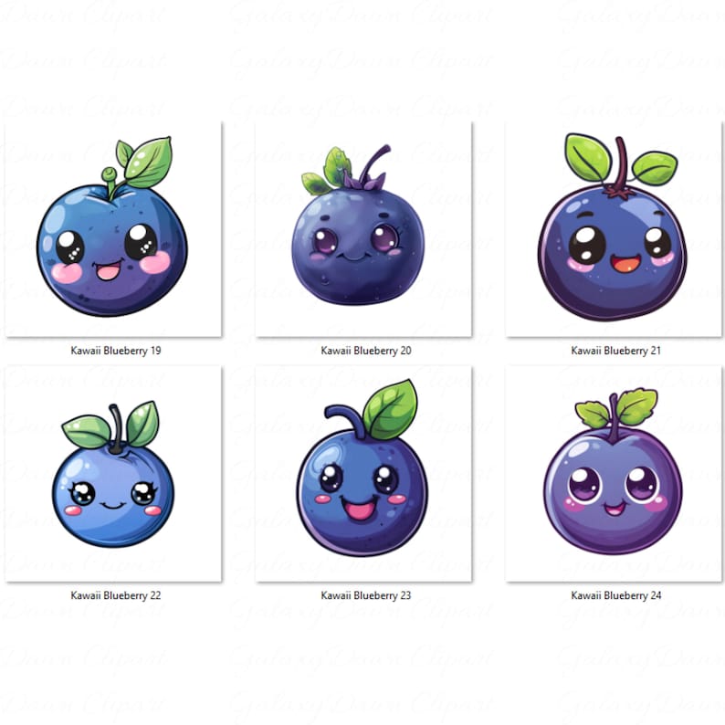Kawaii Blueberry Clipart, Cute Fruit PNG, Cartoon Food Clip Art ...