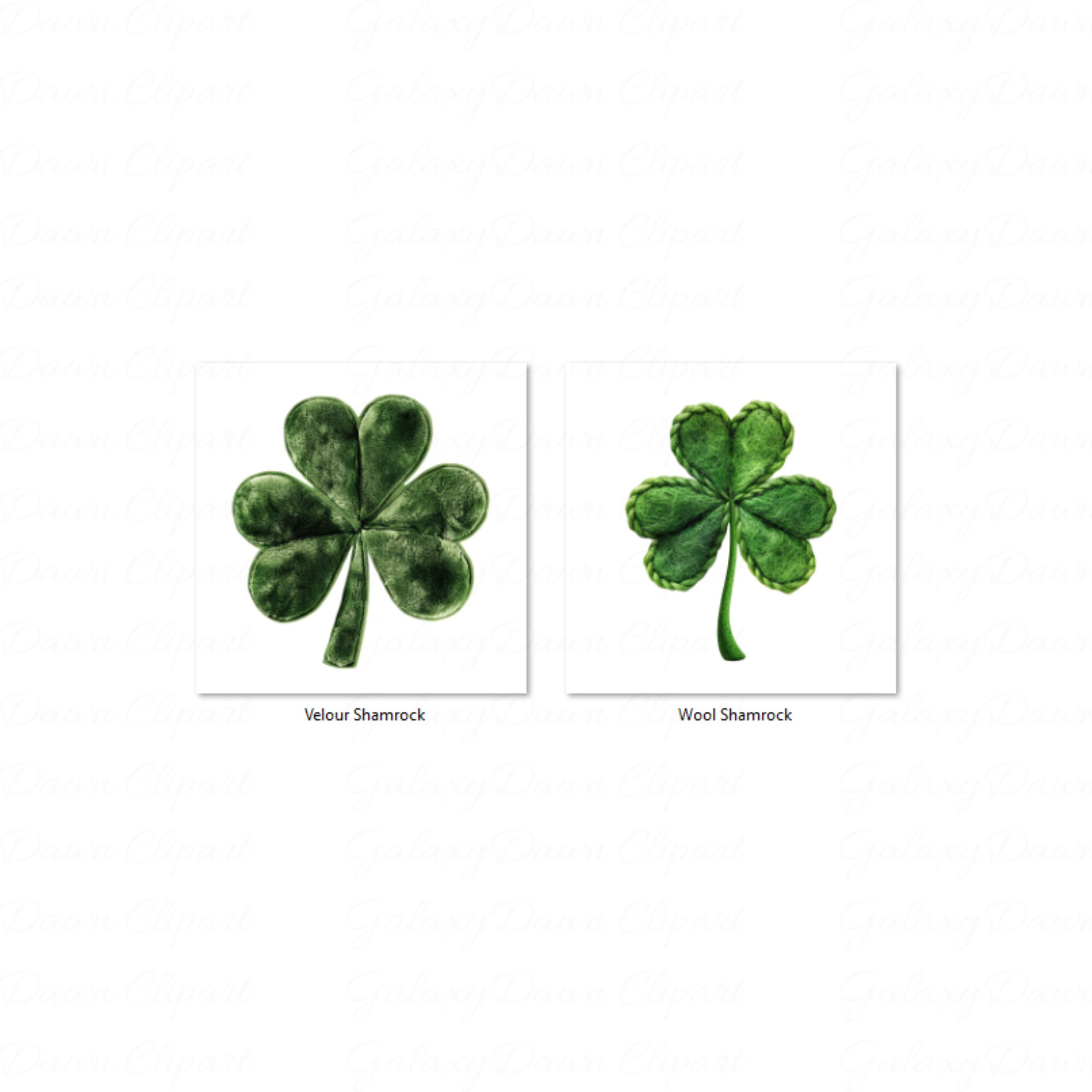 Mixed Media Shamrock Clipart, 4 Four Leaf Clover PNG, St Patricks Day ...