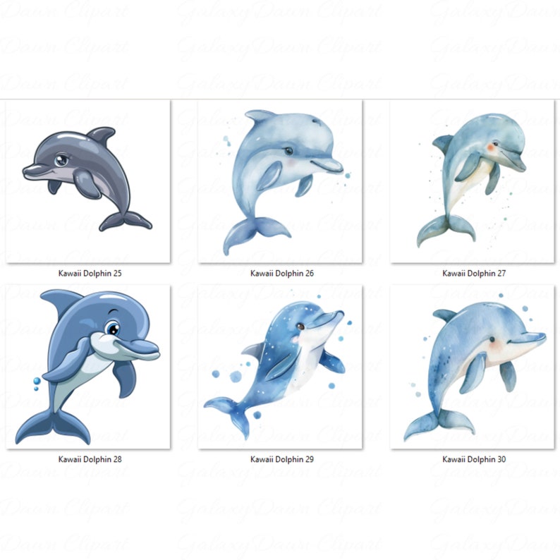Kawaii Dolphin Clipart, Cute Cartoon Ocean Animal PNG, Happy Summer ...