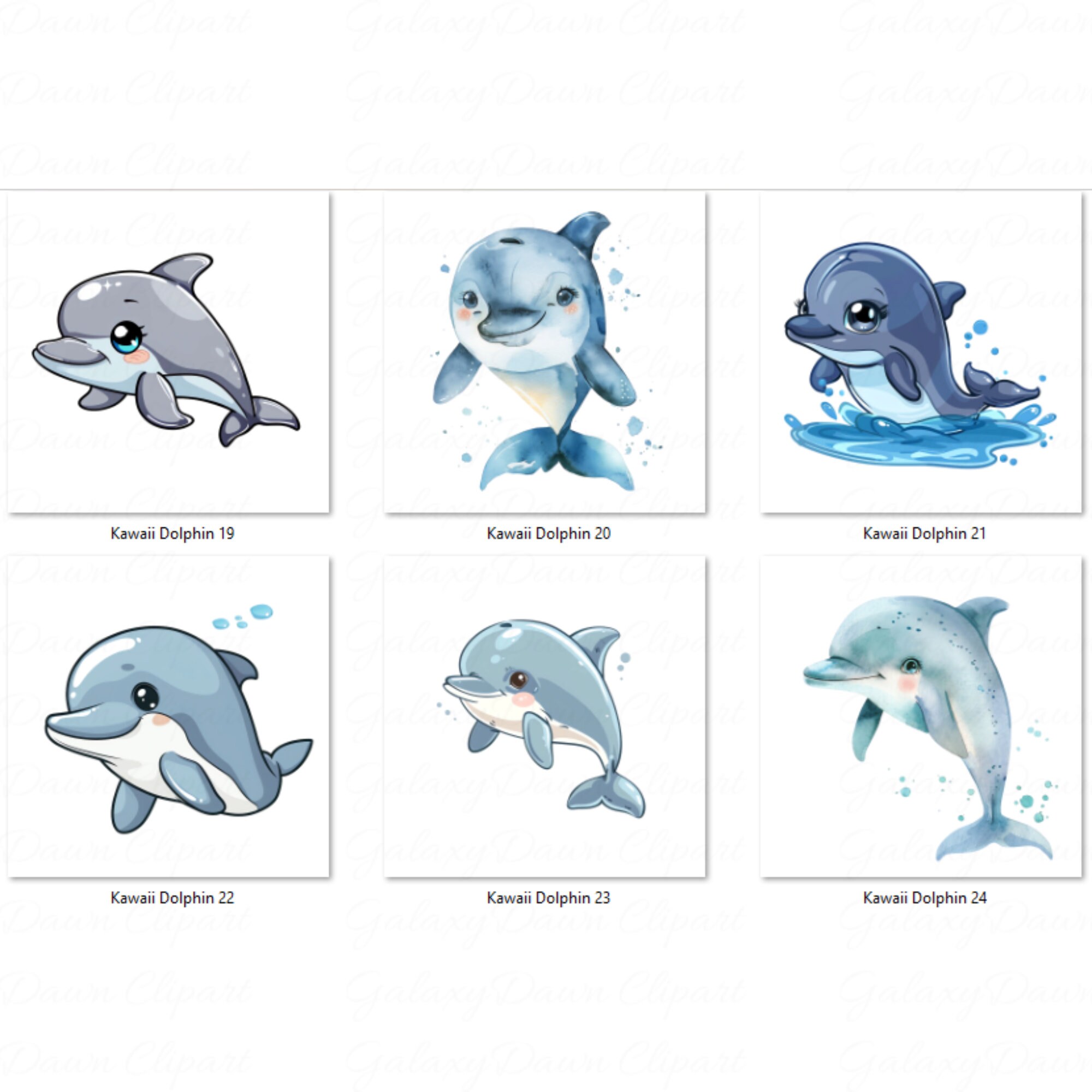 Kawaii Dolphin Clipart, Cute Cartoon Ocean Animal PNG, Happy Summer ...