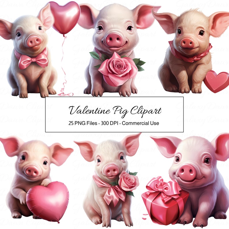 Valentine Pig Clipart, Pig Clipart, Pig PNG, Valentine Clipart ...