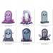 Kawaii Tombstone Clipart, Cute Cartoon Halloween Graveyard Faces PNG ...