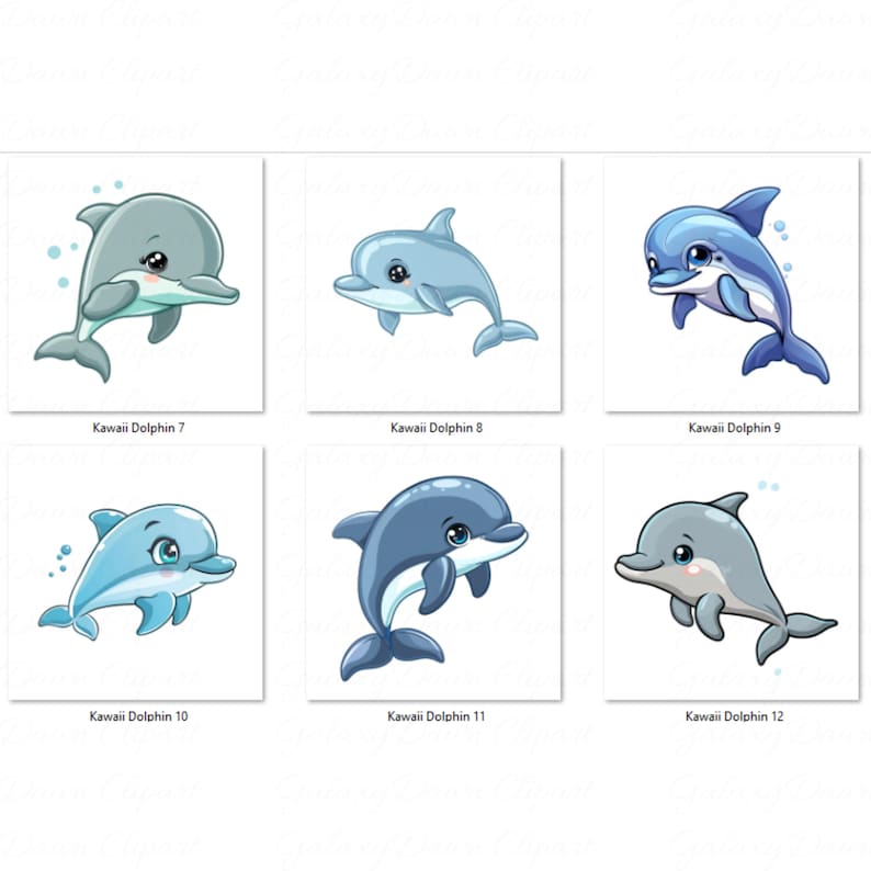 Kawaii Dolphin Clipart, Cute Cartoon Ocean Animal PNG, Happy Summer ...
