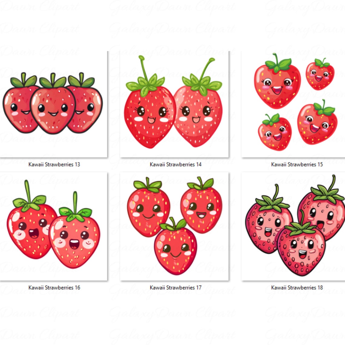 Kawaii Strawberries Clipart, Kawaii Strawberries PNG, Kawaii Clipart ...