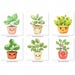 Kawaii Potted Plant Clipart, Happy Smiling Cute Cartoon House Plants ...