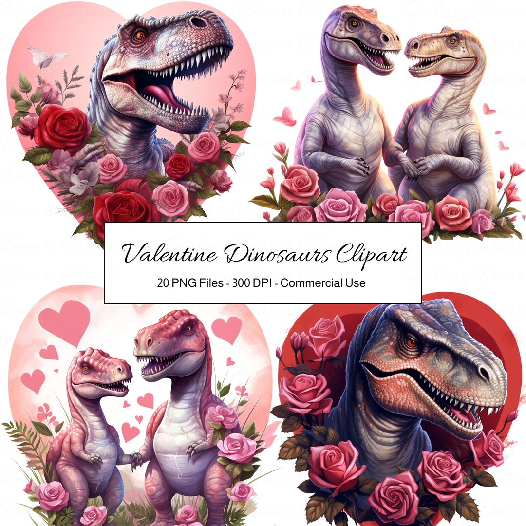 Valentine Dinosaurs Clipart, Valentine Dinosaurs PNG, Valentine Clipart ...