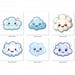 Kawaii Cloud Clipart, Cute Cartoon Weather PNG, Happy Smiling Celestial ...