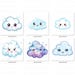 Kawaii Cloud Clipart, Cute Cartoon Weather PNG, Happy Smiling Celestial ...
