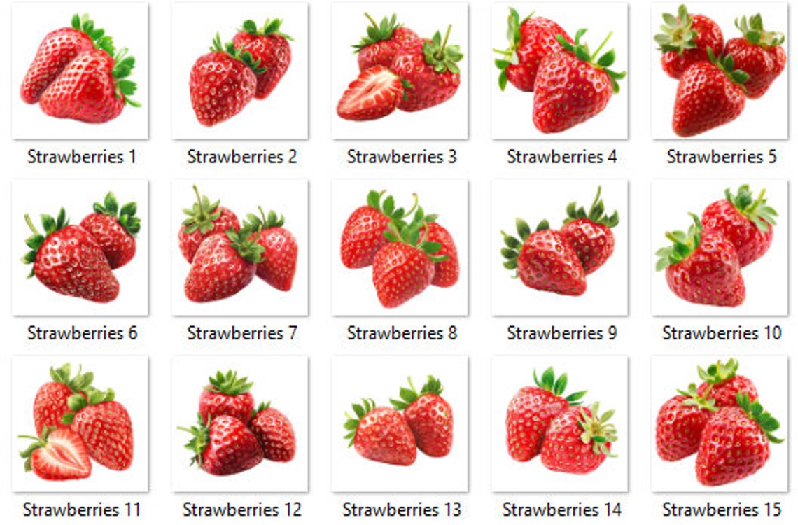 Strawberries Clipart, Strawberry PNG, Fruit Clip Art, Botanical ...