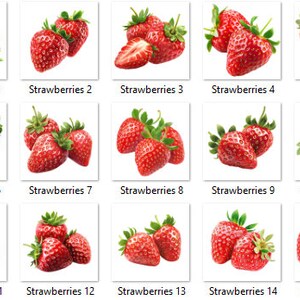 Strawberries Clipart, Strawberry PNG, Fruit Clip Art, Botanical ...