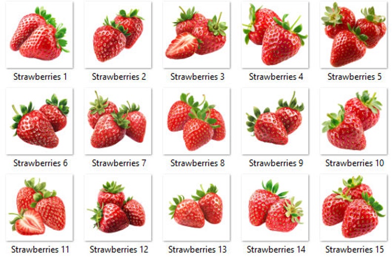 Strawberries Clipart, Strawberry PNG, Fruit Clip Art, Botanical ...