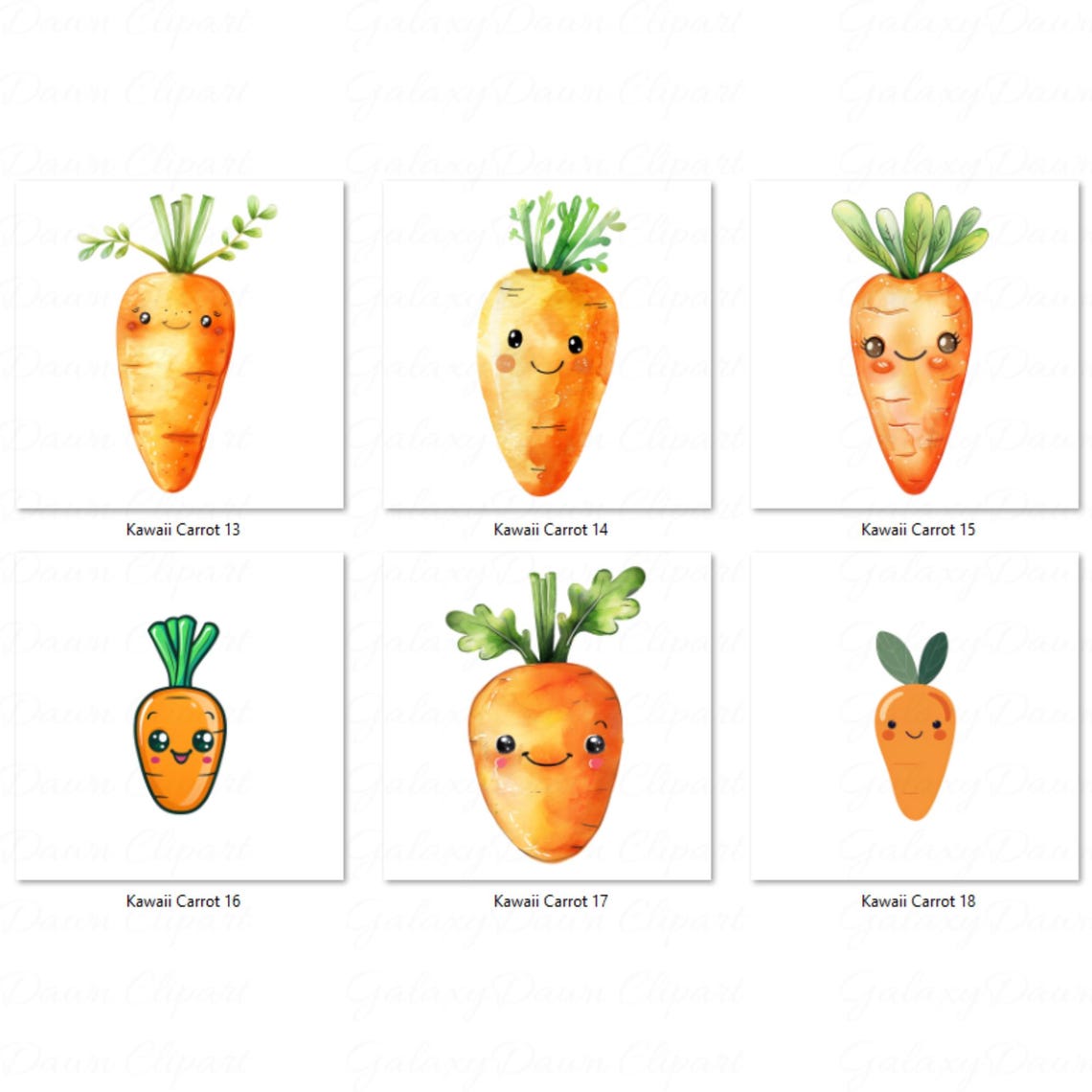 Kawaii Carrot Clipart, Cute Cartoon Vegetable PNG, Happy Smiling Food ...
