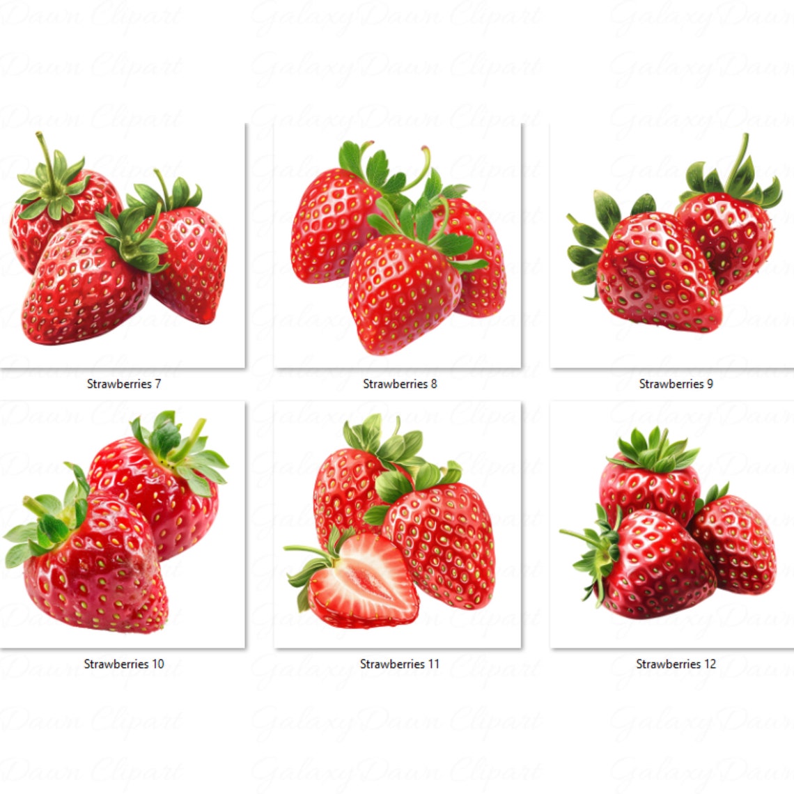 Strawberries Clipart, Strawberry PNG, Fruit Clip Art, Botanical ...