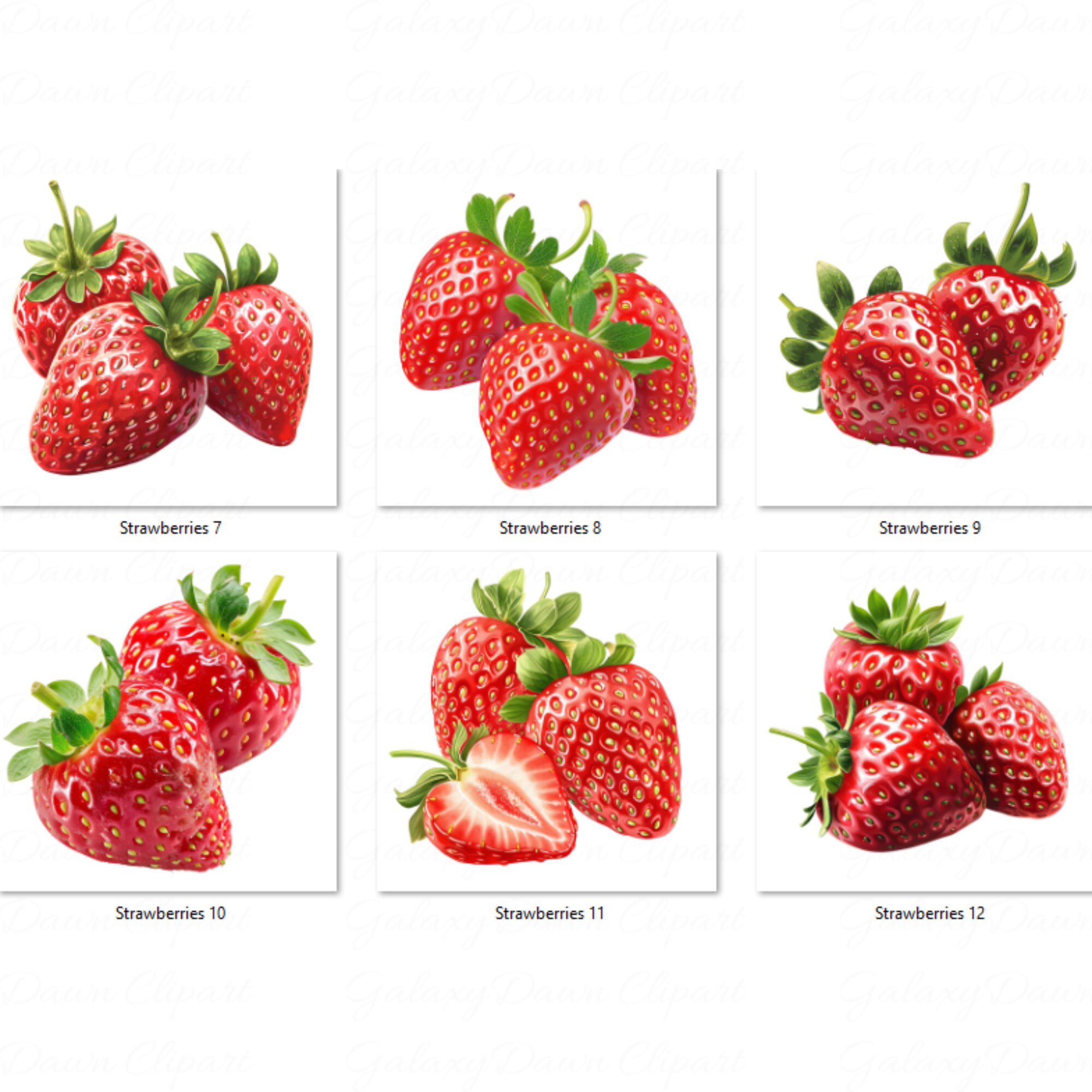Strawberries Clipart, Strawberry PNG, Fruit Clip Art, Botanical ...