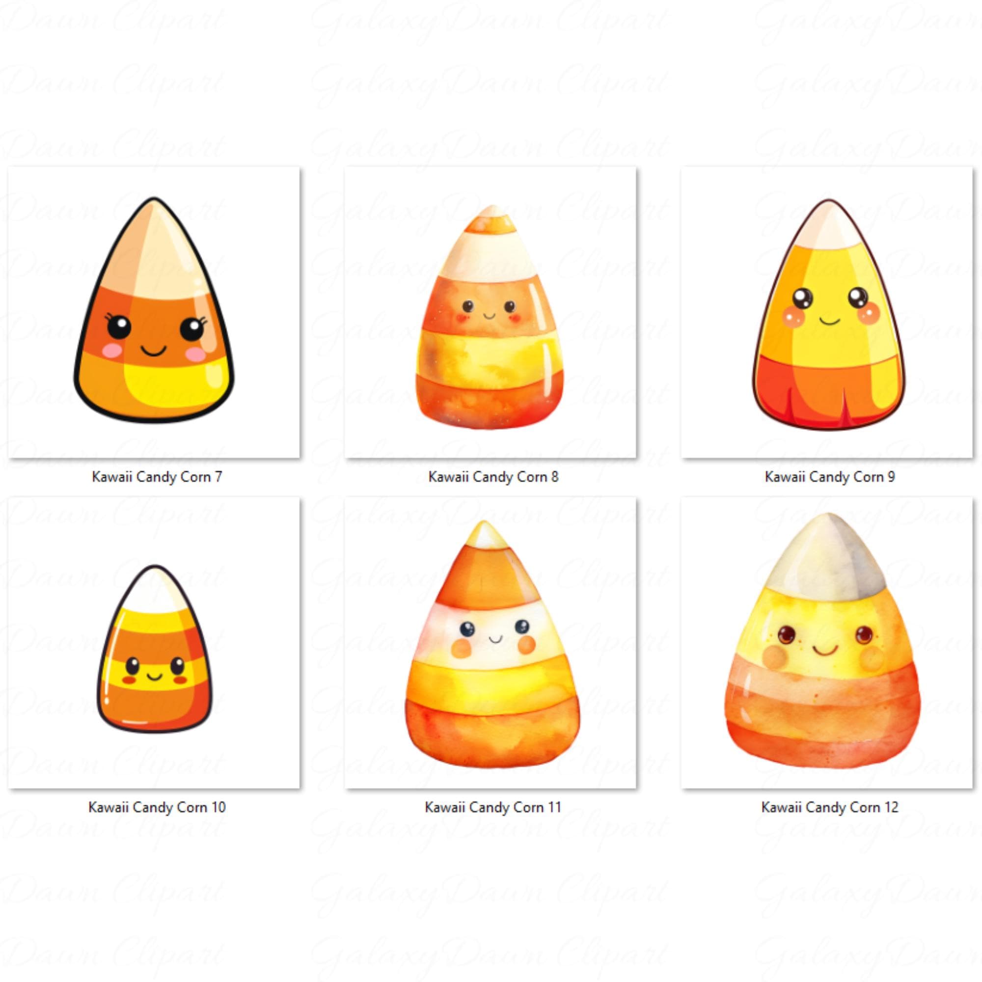 Kawaii Candy Corn Clipart, Cute Cartoon Halloween Faces PNG, Fall ...