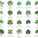Mixed Media Shamrock Clipart, 4 Four Leaf Clover PNG, St Patricks Day ...
