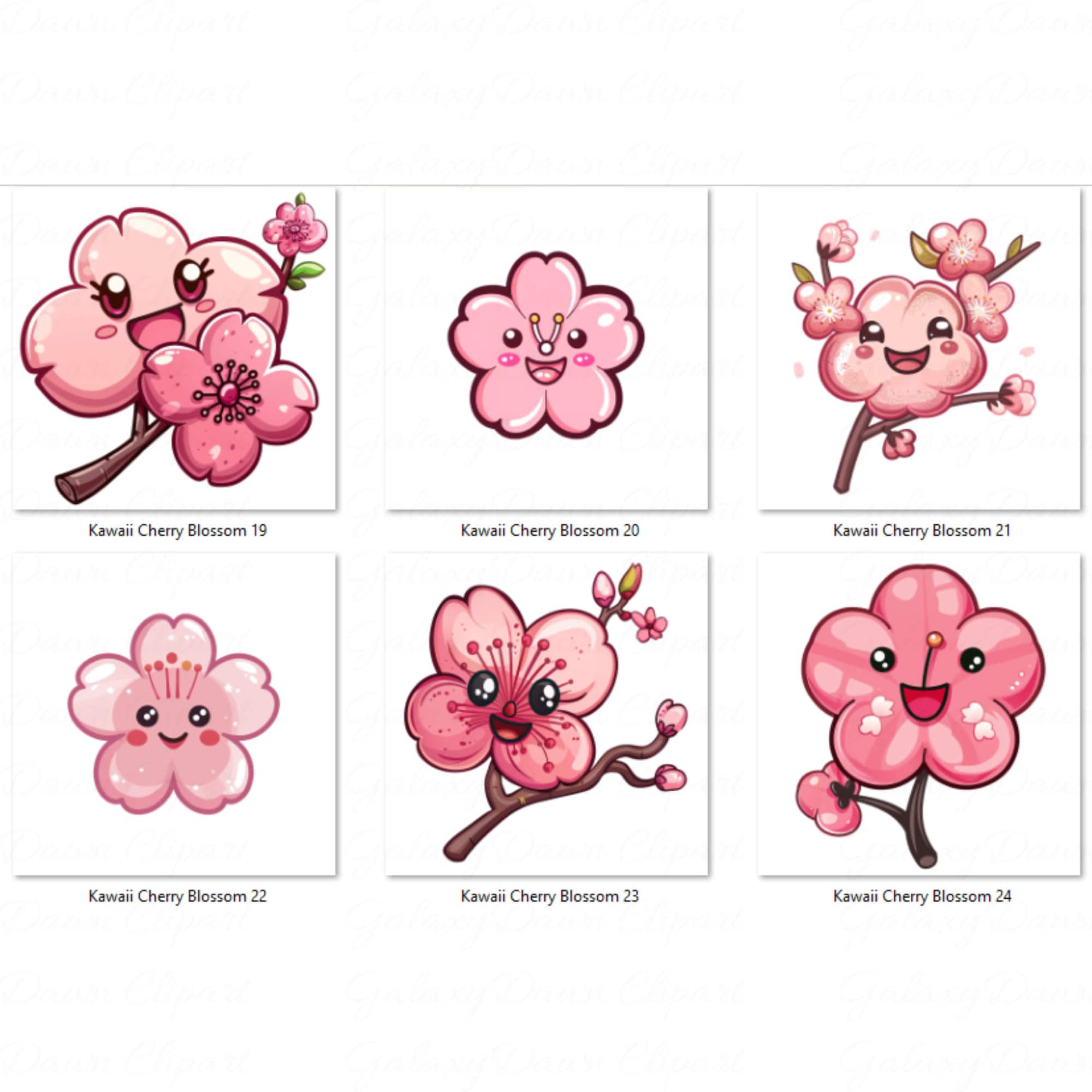 Kawaii Cherry Blossom Clipart, Cute Cartoon Sakura PNG, Flower Tree ...