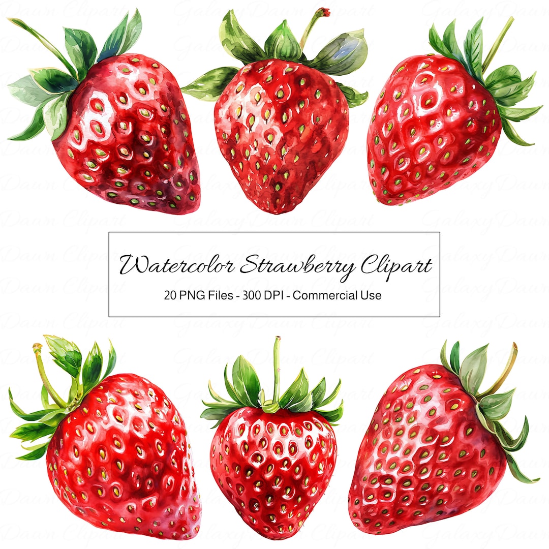 Watercolor Strawberry Clipart, Watercolor Strawberry PNG, Watercolor ...