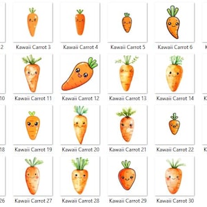 Kawaii Carrot Clipart, Cute Cartoon Vegetable PNG, Happy Smiling Food ...