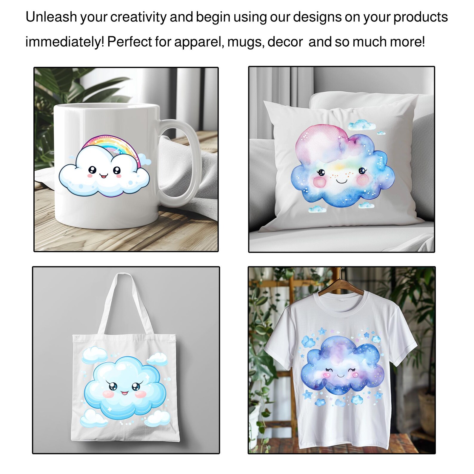 Kawaii Cloud Clipart, Cute Cartoon Weather PNG, Happy Smiling Celestial ...