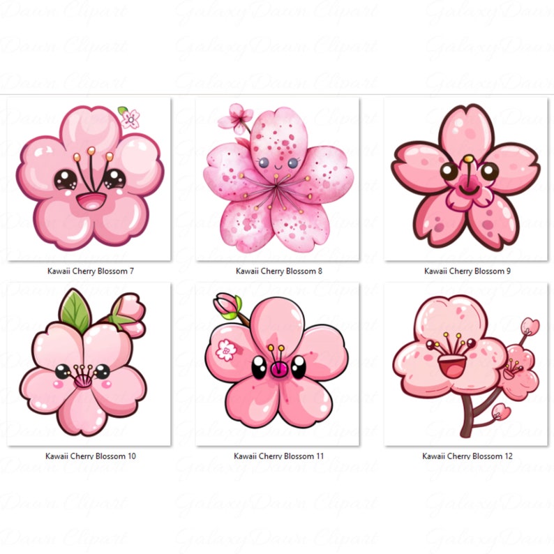 Kawaii Cherry Blossom Clipart, Cute Cartoon Sakura PNG, Flower Tree ...