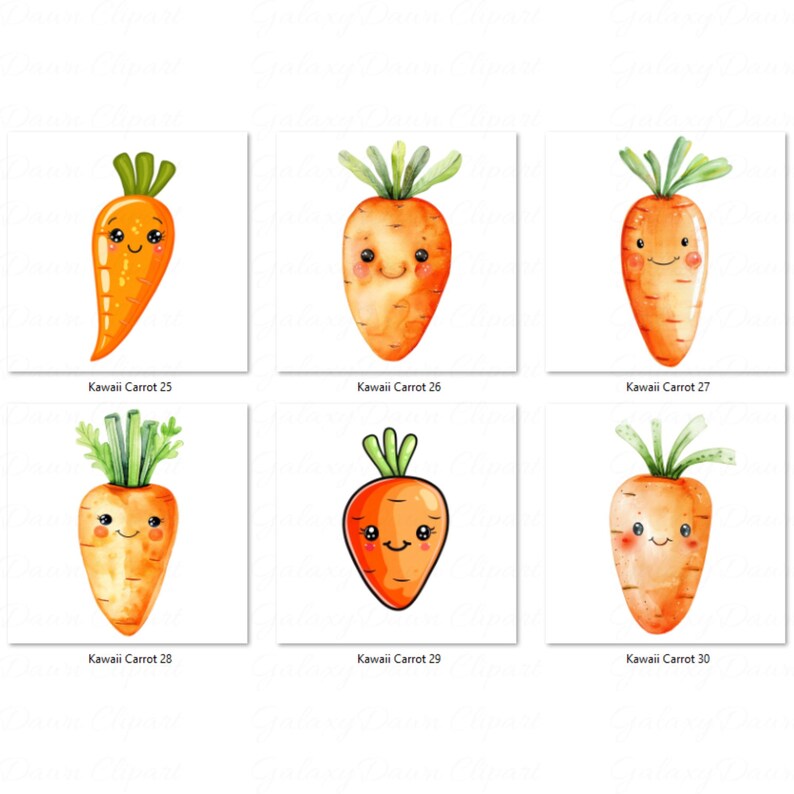 Kawaii Carrot Clipart, Cute Cartoon Vegetable PNG, Happy Smiling Food ...