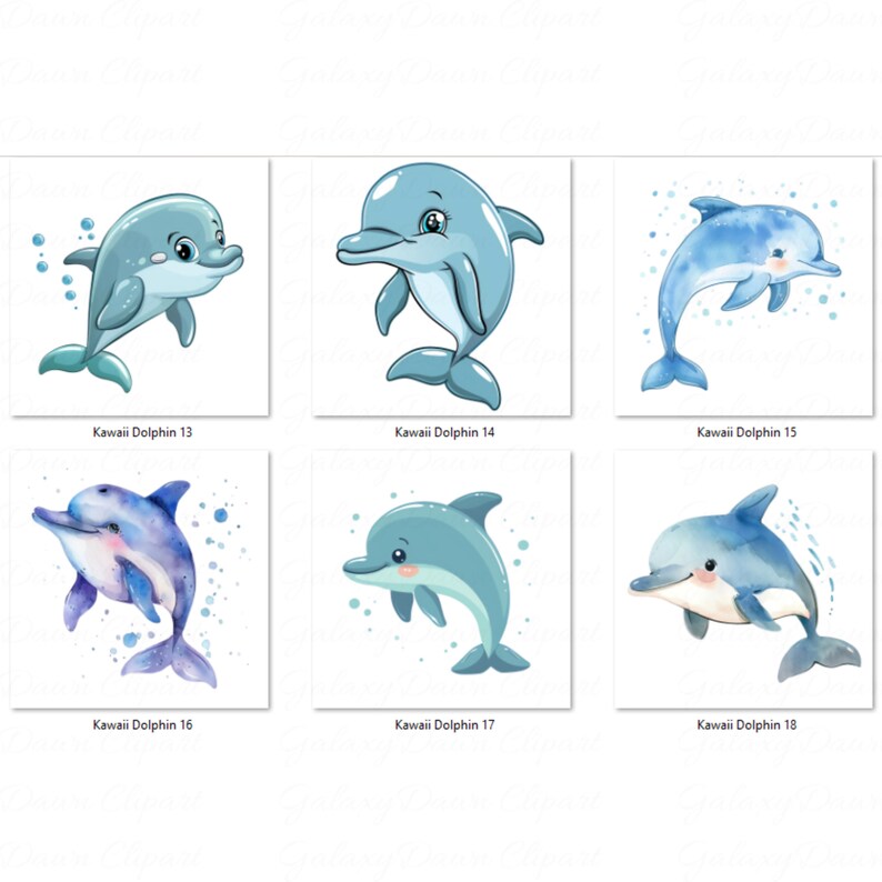 Kawaii Dolphin Clipart, Cute Cartoon Ocean Animal PNG, Happy Summer ...