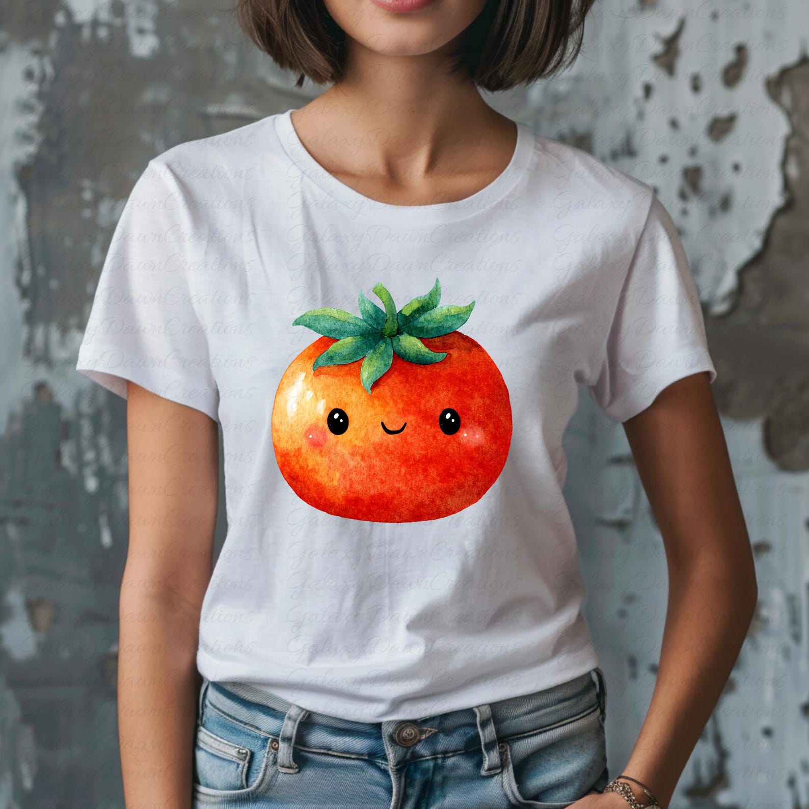 Watercolor Kawaii Tomato Clipart, Cute Cartoon Vegetable PNG, Happy ...
