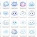 Kawaii Cloud Clipart, Cute Cartoon Weather PNG, Happy Smiling Celestial ...