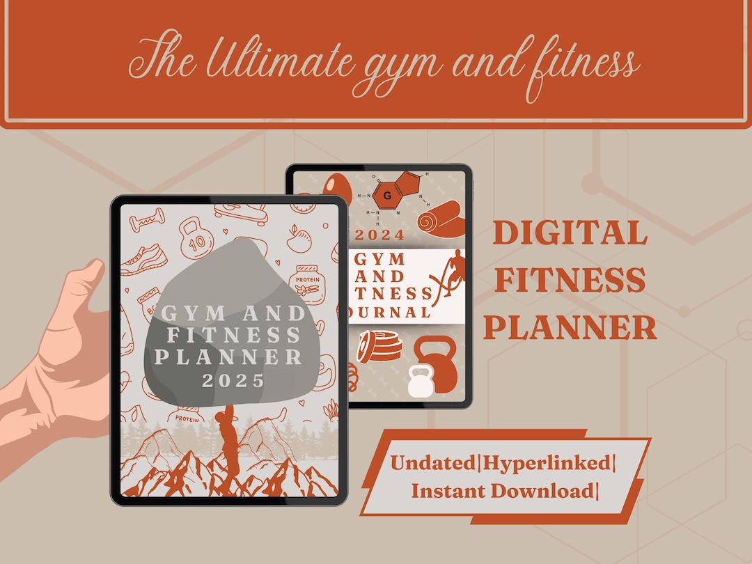 Fitness Journal, Gym Planner, Digital Planner, Dated & Undated Workout ...