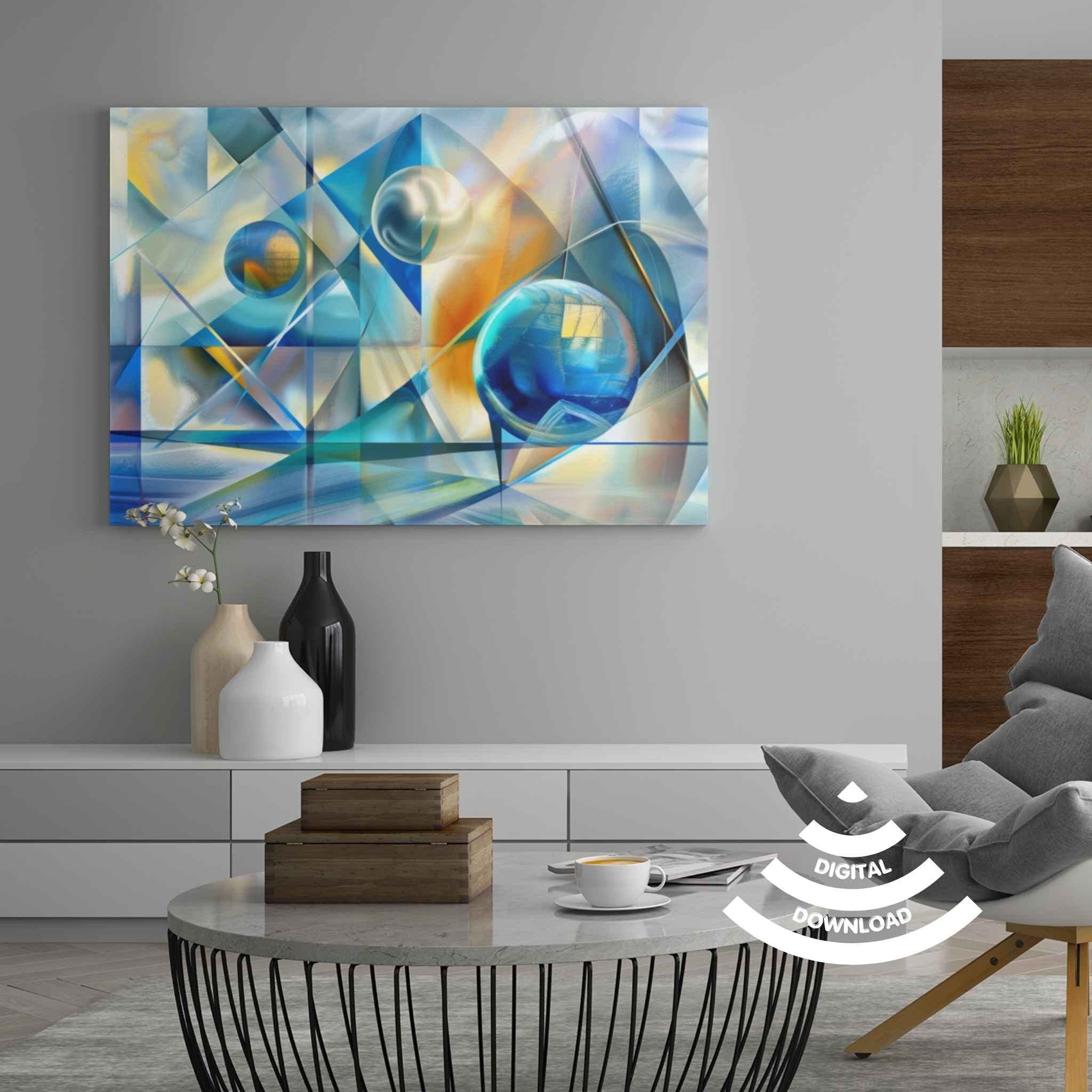 Geometric Abstraction Wall Art | Modern Art Print as a Digital Download ...