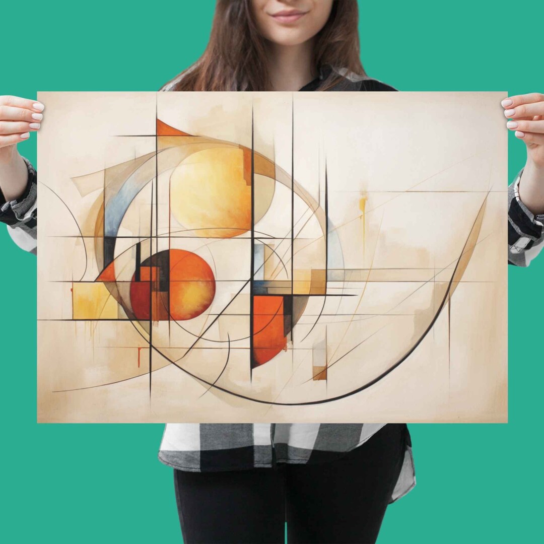 Geometric Expansion of Horizons Wall Art in the Style of the Bauhaus ...