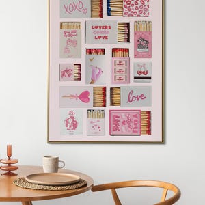 Pink Vintage Matchbox Print, Trendy Matches Poster, Digital Download ...