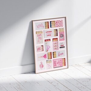 Pink Vintage Matchbox Print, Trendy Matches Poster, Digital Download ...