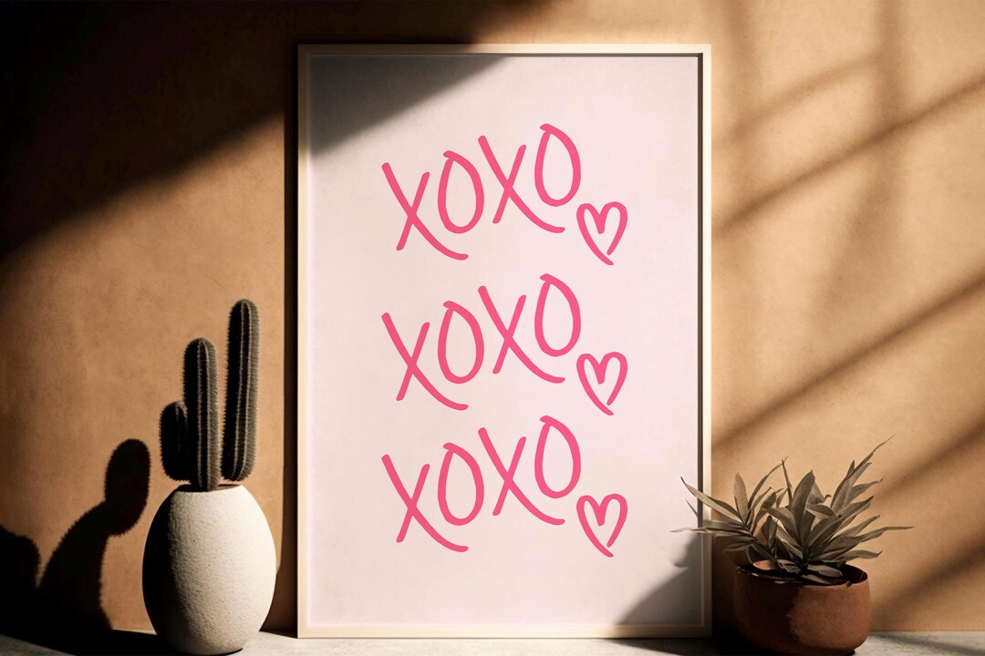 Xoxo Poster, Digital Download, Valentines Print, Pink Coastal Cowgirl ...