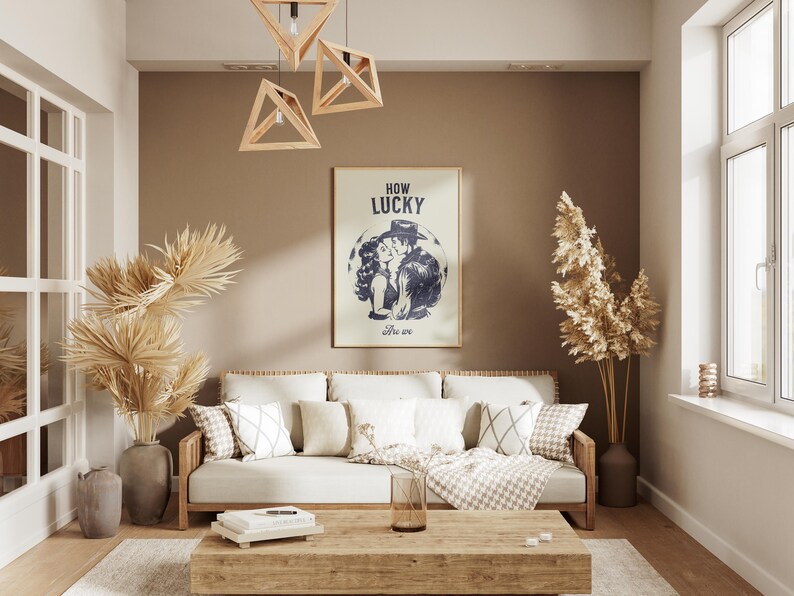 Vintage Print, How Lucky Are We, Western Print, Cowboy Poster, Cowgirl ...