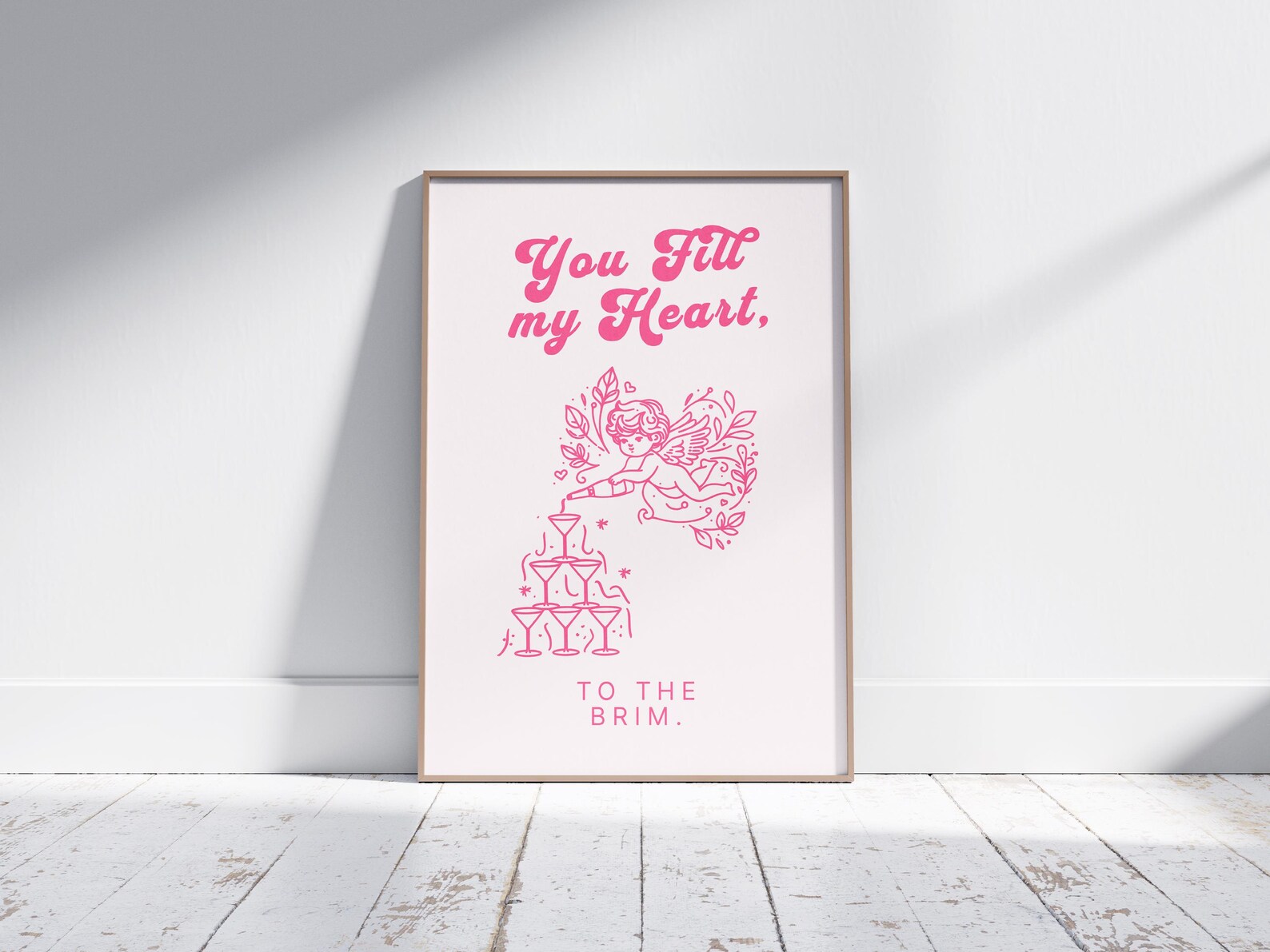 Valentines Print Gallery, Pink Wall Art, Retro Valentine's Day, Cute ...