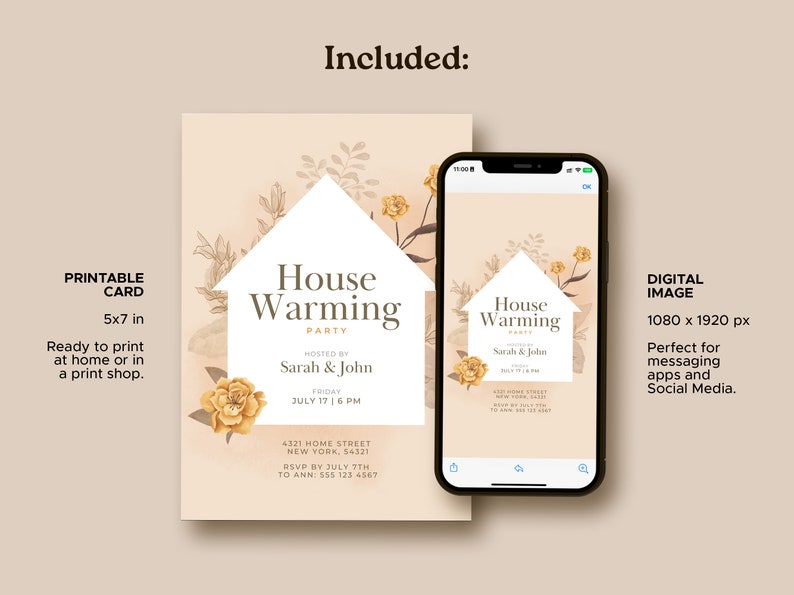 Housewarming Invitation Templates Canva, Housewarming Party Invitation ...