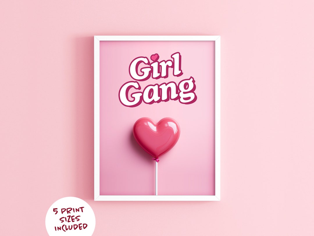 Pink Girl Gang Wall Art, Girl Gang Print, Friendship Wall Art, Best ...