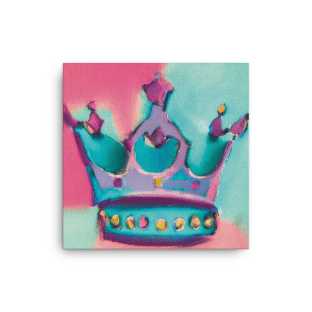Princess Crown Queen Crown Oil Painting Canvas Print Wall Art - Etsy