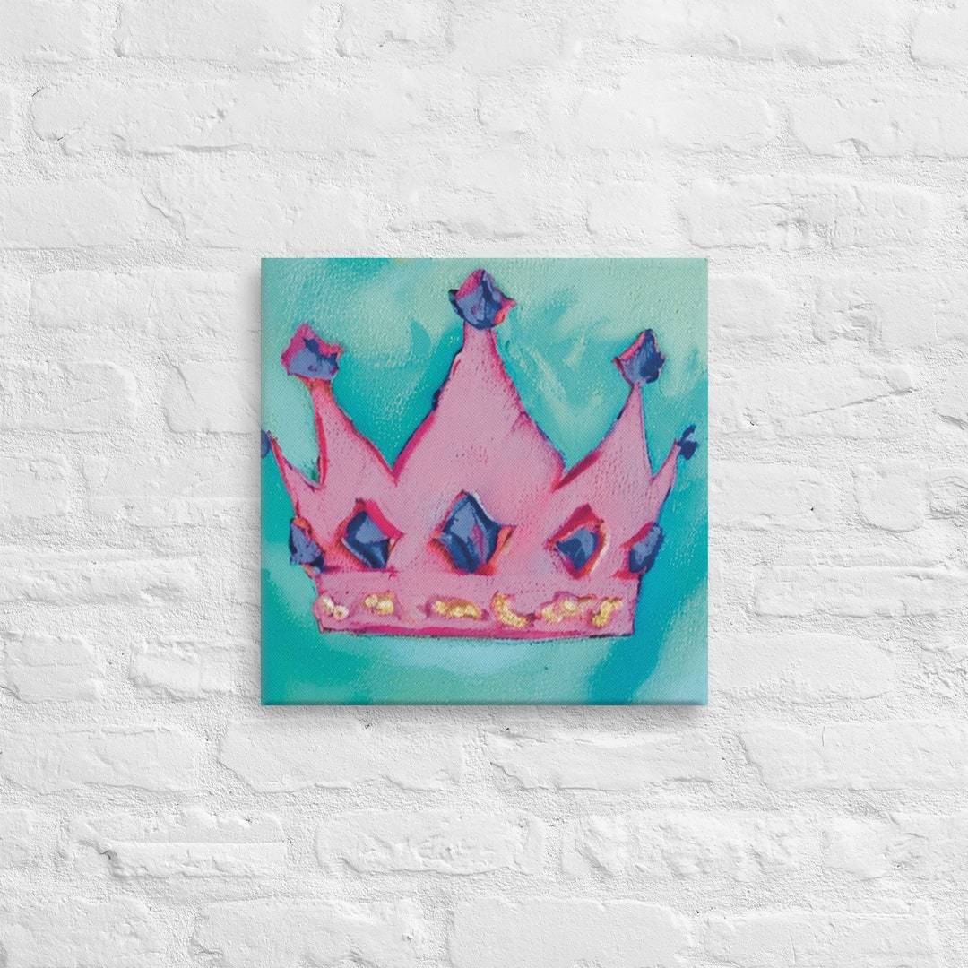 Princess Crown Oil Painting Canvas Print Birthday Anniversary Wedding ...