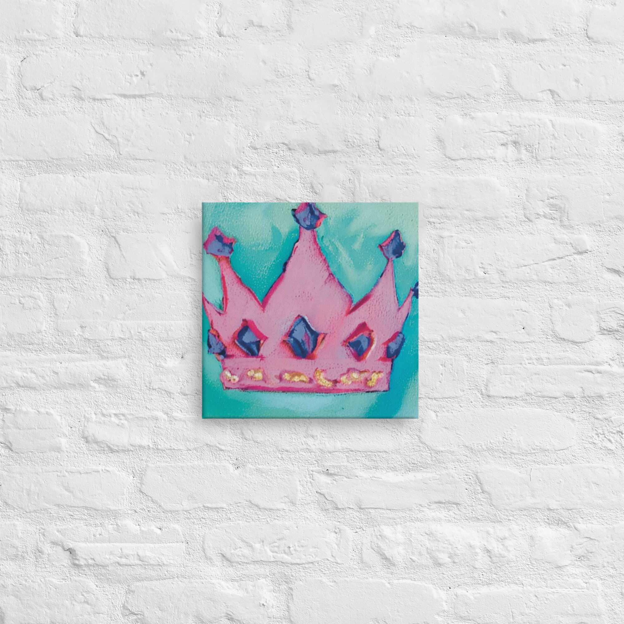 Princess Crown Oil Painting Canvas Print Birthday Anniversary Wedding ...