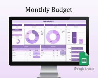 2024 Monthly Budget Spreadsheet | Budget Template | Financial Planner ...