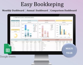2024 Easy Bookkeping | Small Business Bookkeeping | Income Expense ...