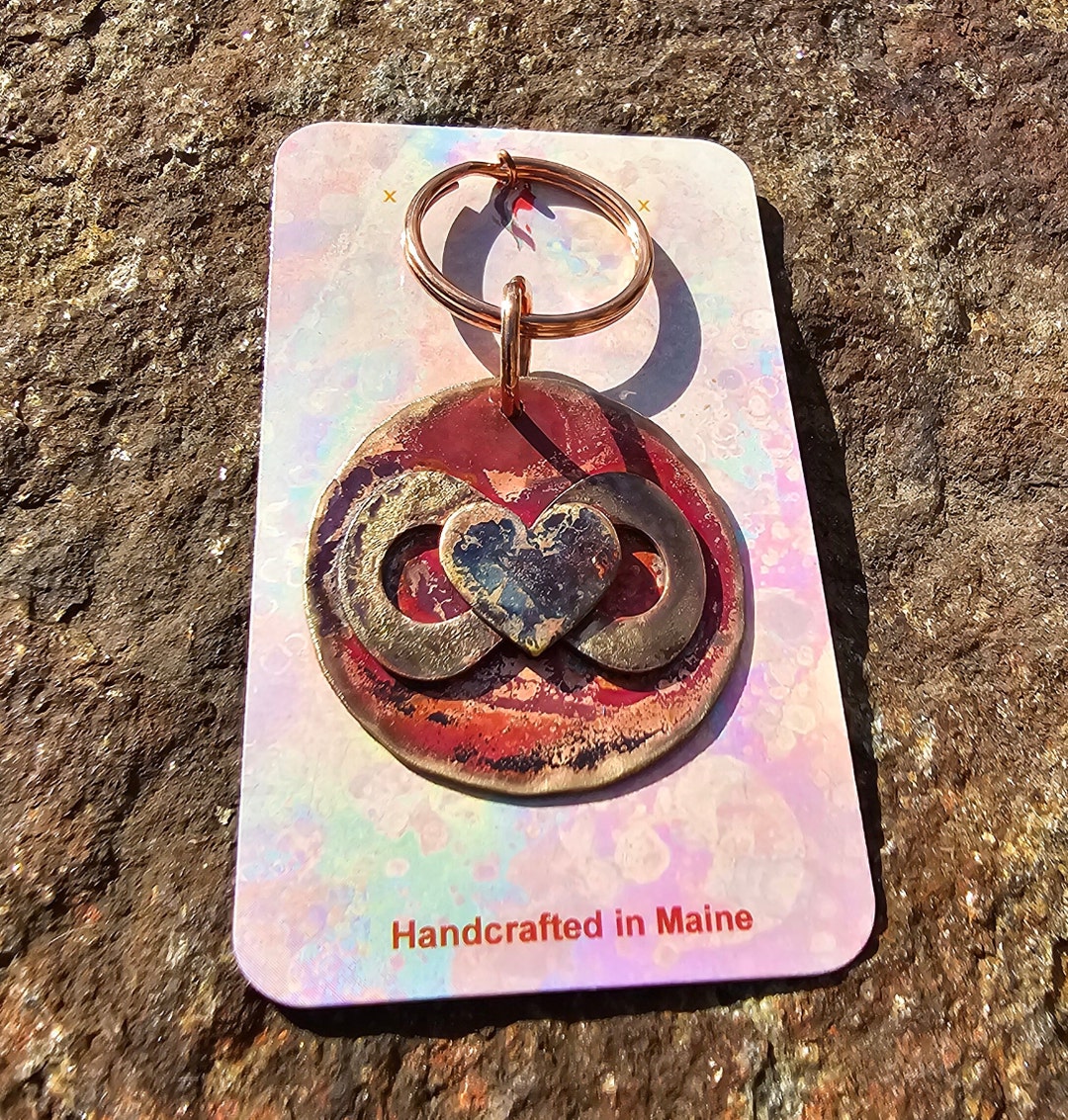 Flame Painted Copper Infinity Keychain - Etsy